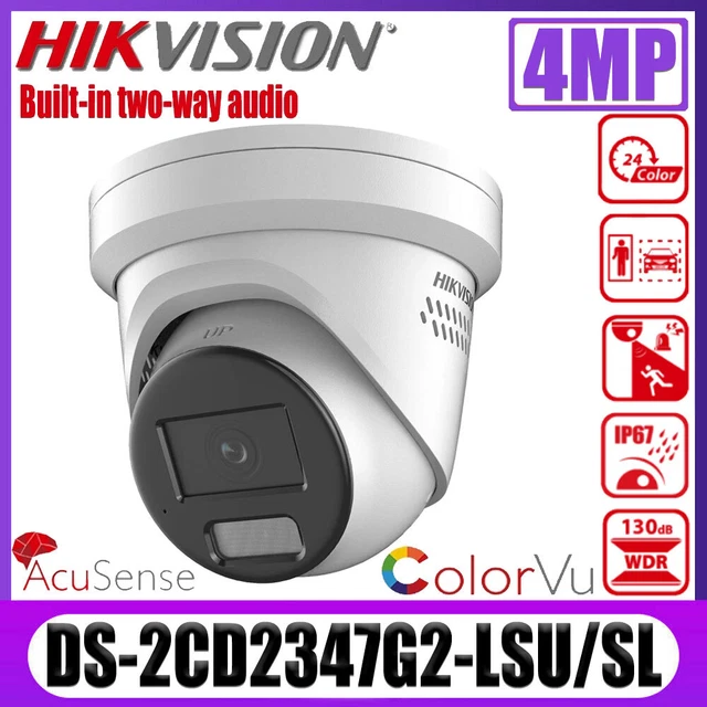 Hikvision Ds 2cd2347g2 Lsu Sl 4mp Poe Colorvu Acusense Turret Network