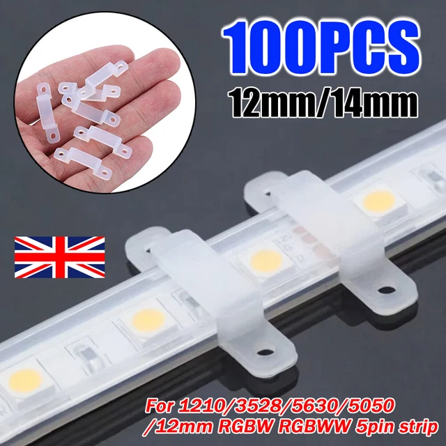 LED STRIP LIGHT Clips Holder Strong Fixing Clip for 12mm to 14mm LED ...