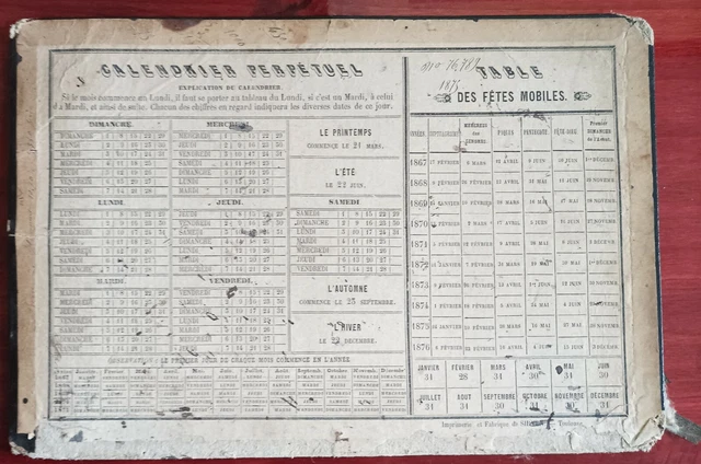 CALENDAR PERPETUAL WITH Sweatshirt And Table Of Party Phones - 1875 $32 ...