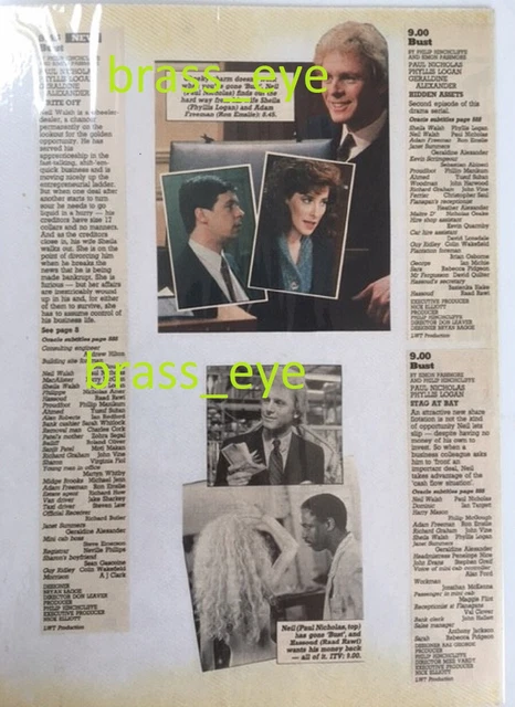BUST PAUL NICHOLAS Phyllis Logan COMPLETE TV Times Cuttings Set £19.99 ...