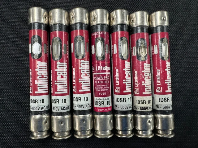 (LOT OF 7) New Oem Idsr 10 Littlefuse Time Delay Fuse Idsr-10 Idsr10 10 ...