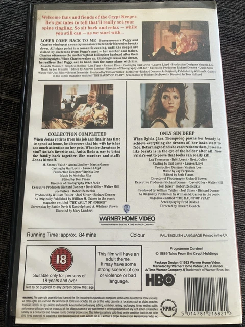 TALES FROM THE Crypt Volume 2 Big Box VHS 1989 £16.47 - PicClick UK