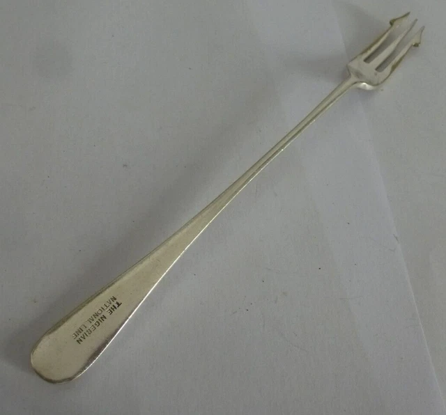 VINTAGE CIRCA 1959 The Nigerian National Line Silver Plated Pickle Fork ...