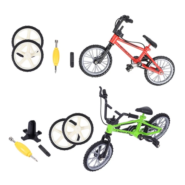 2 SETS MINI Finger Bike Model Aluminum Alloy Finger Bike Toy Desk ...
