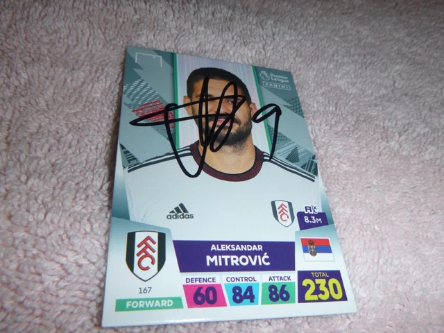 ALEKSANDAR MITROVIC FULHAM FC signed 2022-2023 Panini Adrenalyn XL card ...