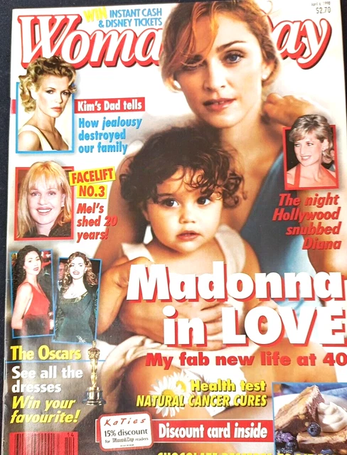 1998 WOMANS DAY Magazine Madonna~Kim Basinger~Kirstie Alley~Kenny ...