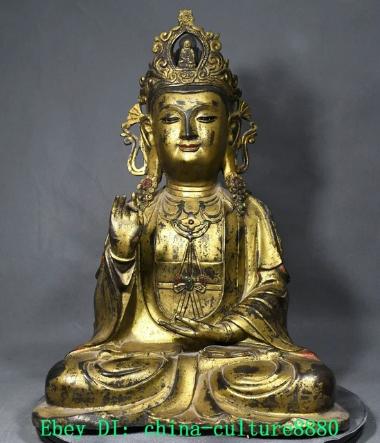 20.8 &VIEUX BRONZE tibétain Guanyin Bodhisattva image EUR 1.092,00 - PicClick FR