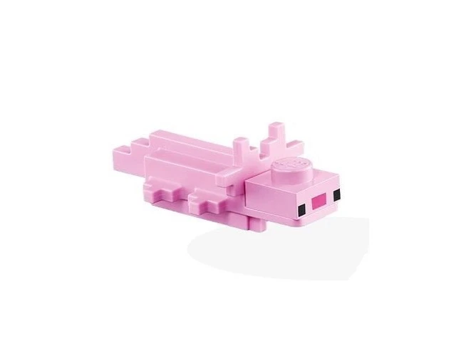 LEGO MINECRAFT - Axolotl rosa - Figur Minifigur Lurch Molch Meer Ozean ...