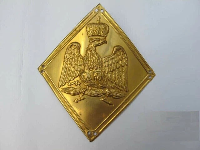 DGH® NAPOLEONIC ERA - French Shako Plate Pressed Brass SILVER 1806 H1 ...