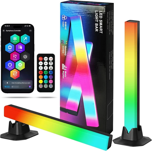 SMART RGB LED Light Bars Color Changing Music TV Backlight Game Ambient ...
