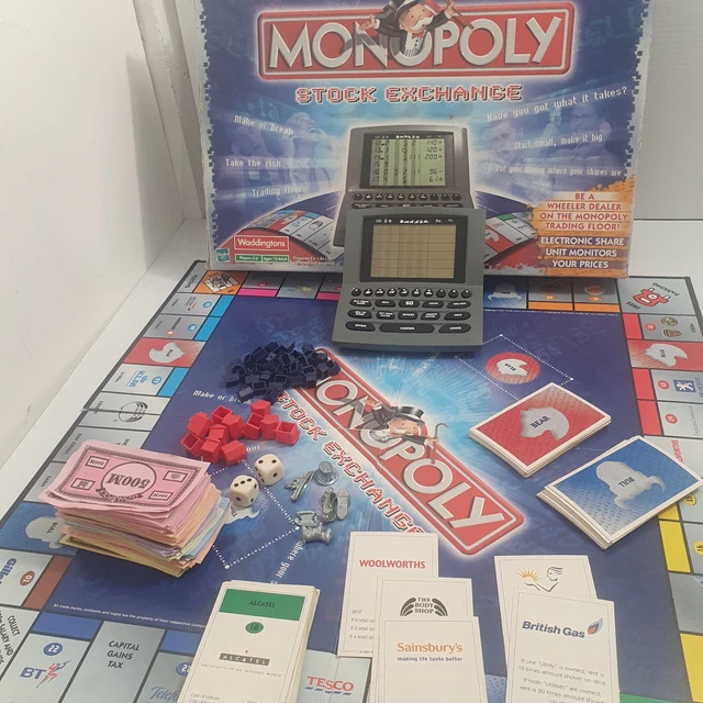 MONOPOLY STOCK EXCHANGE Board Game 2001 Waddingtons English Incomplete ...