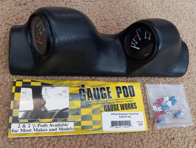 DUAL 2” GAUGE Works Gauge Pod W/ Vdo Gauges: 79-87-93 Mustang 5.0 Lx Gt ...