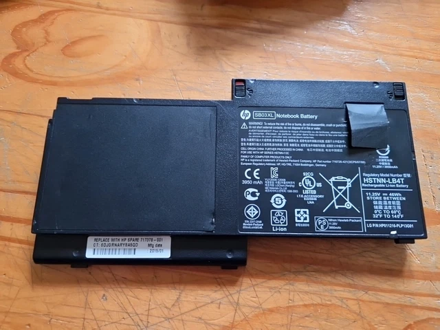 GENUINE HP SB03XL Battery for Elitebook 720 G1 G2 725 820 G1 G2 CAP 82% ...