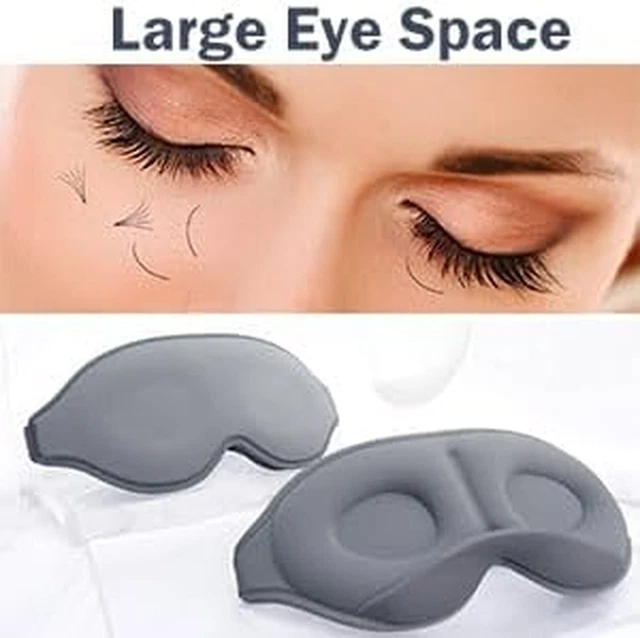 SLEEP EYE MASK, 3D Deep Contoured Eye Covers for Sleeping, Block Out ...
