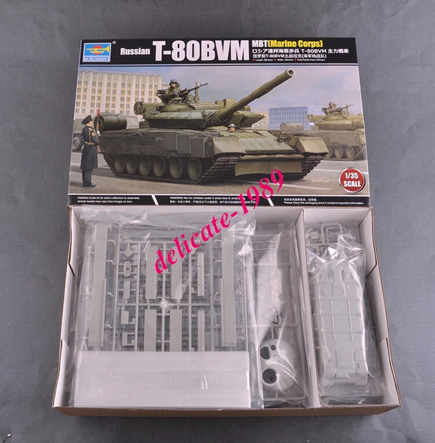 TRUMPETER 09588 1/35 Scale Russian T-80BVM MBT Marine Corps Plastic ...