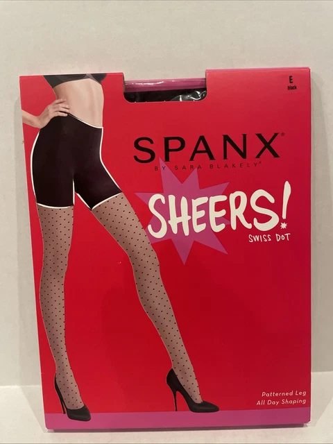 SPANX SHEERS BLACK Swiss Dot Size E New In Box £9.01 - PicClick UK