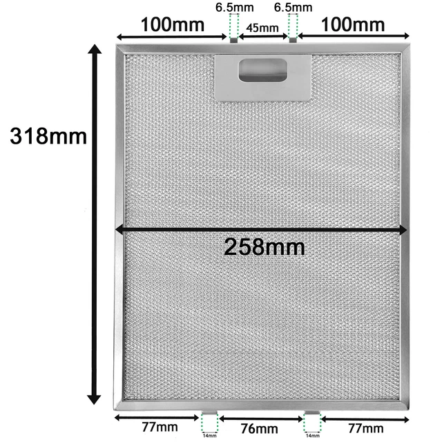 METAL MESH FILTER For IKEA Cooker Hood Extractor Vent Fan 318 x 258 mm ...