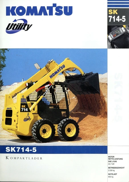 KOMATSU SK714-5 KOMPAKTLADER Prospekt 2002 5/02 D brochure skid steer ...
