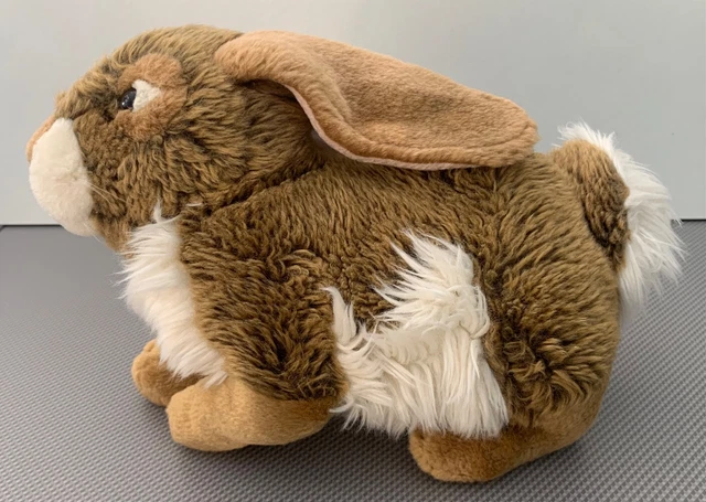 VINTAGE WILD RABBIT Plush Soft Toy Beanie Brown + Off-White, 27cm Long ...