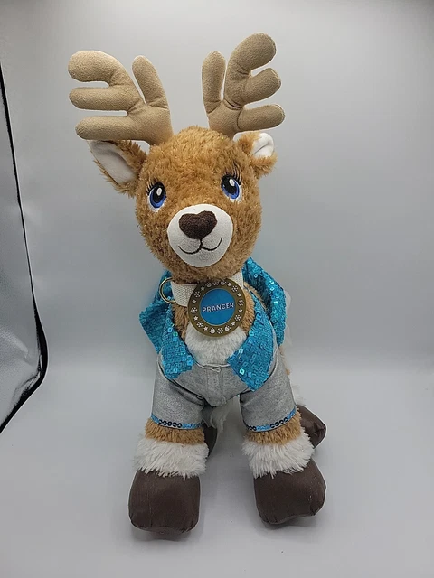BAB BUILD-A-BEAR TEAM Prancer Santa Reindeer Blue Eyes 14" Ideal For ...