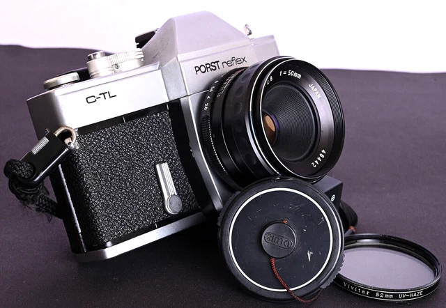 PORST REFLEX C-TL Chrome 35mm Film SLR c/w 50mm f/2.8 & 28mm f/2.8 ...