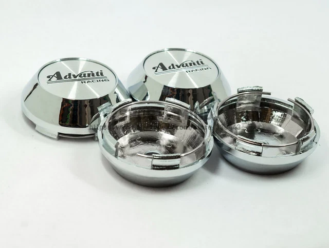 4X65MM ADVANTI RACING Chrome Decals Emblem Wheel Center Hub Caps Rims ...