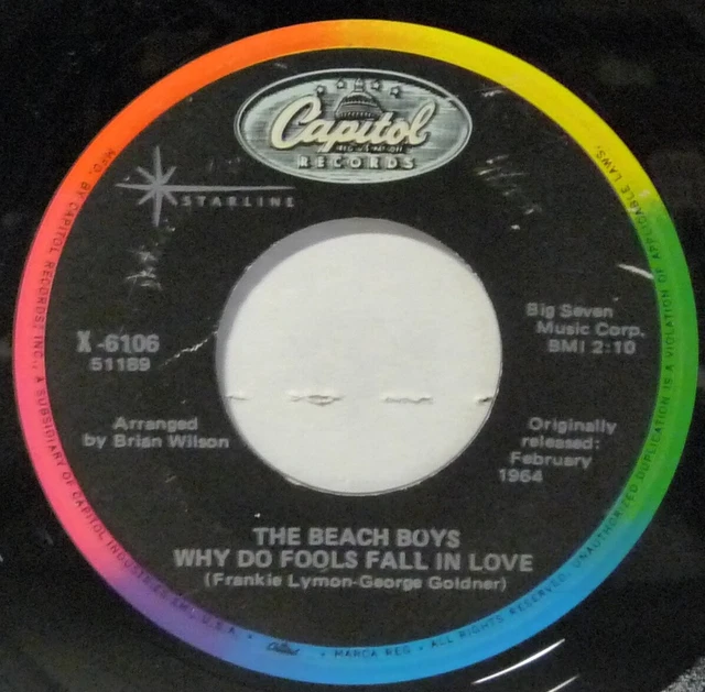 PHOTO BEACH BOYS Why Do Fools Fall in Love Fun Fun Teen 45 ch MANCHE ...