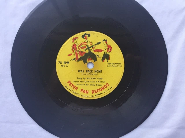 KIDDIE RECORD 78RPM “Way Back Home” Peter Pan Records #405 Folk Songs £ ...