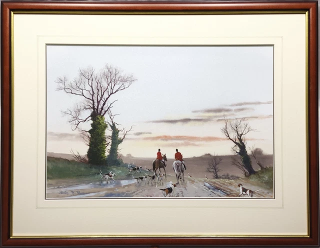 ERIC ROWE BRITISH "Hunting Scene" Horses & Hounds, Original Watercolour ...