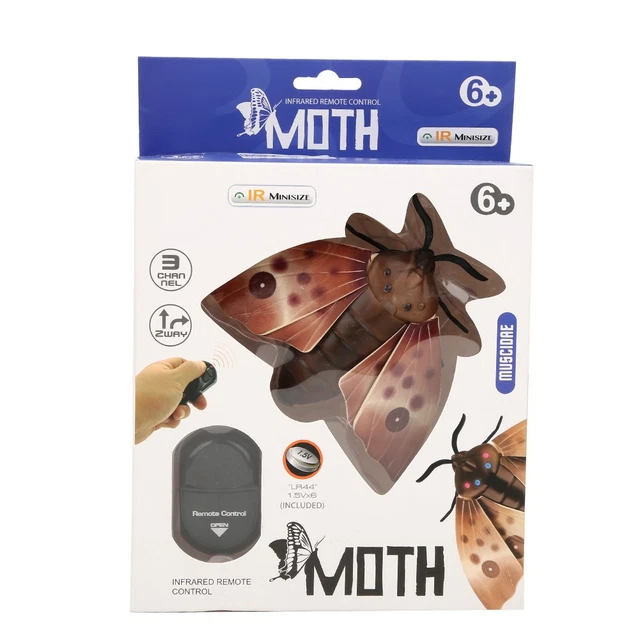REMOTE CONTROL INFRARED High Simulation Insect Moth Kid Trick Playing ...