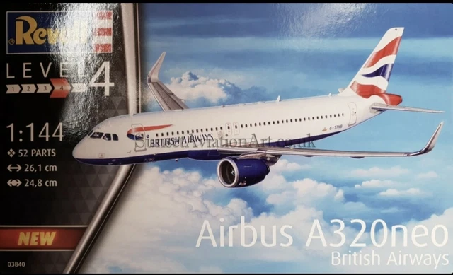 REVELL MODEL KIT Airbus A320neo British Airways 03840 - 1:144 - Skill ...
