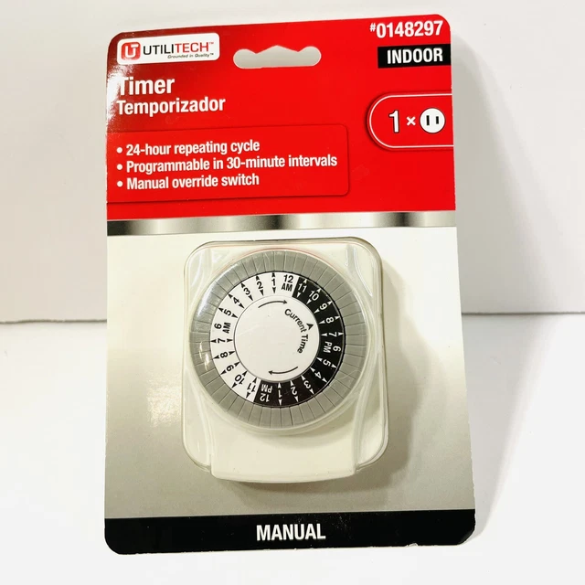NEW UTILITECH INDOOR Timer 24 Hour Cycle Programmable Manual Override £ ...