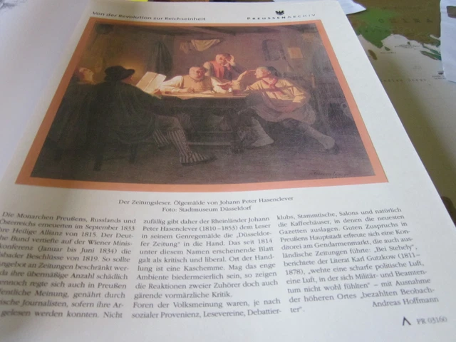 PREUSSEN ARCHIV N3 3160Der Zeitungsleser Johann Peter Hasenclever 1810 ...