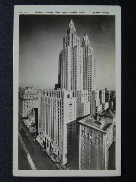 USA AMERICA NEW YORK'S TALLEST BUILDING The Waldorf Astoria c1930s RP ...