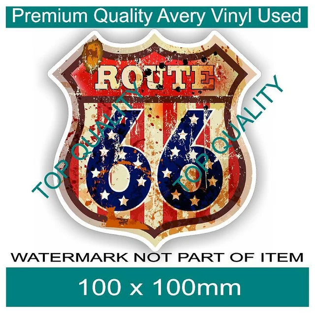 RUSTIC ROUTE 66 Decal Sticker Vintage Americana Hot Rod Rat Rod ...