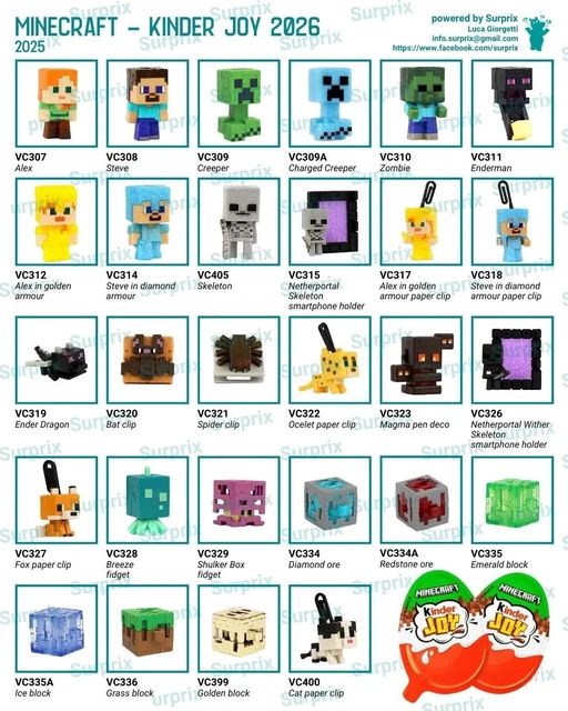 SORPRESINE MINECRAFT KINDER Joy EUR 2,00 - PicClick IT