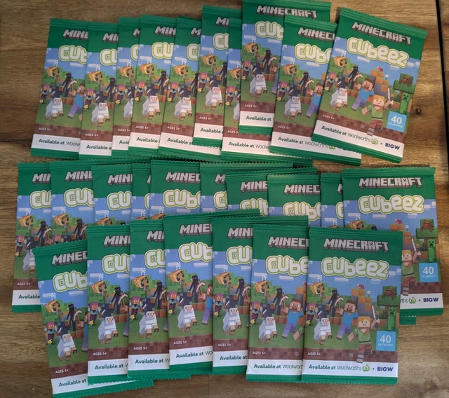 WOOLWORTHS MINECRAFT CUBEEZ 27 Unopened Packs Bulk 2025 $10.00 ...