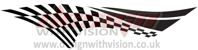 2 X CHEQUERED flag vinyl stickers graphics car side decals fun racing £ ...