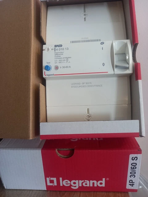 DISJONCTEUR DE BRANCHEMENT différentiel legrand baco triphasé 30-60A ...