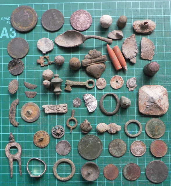 METAL DETECTING FINDS. Hammered silver & copper Coins Medieval items. £6.50 - PicClick UK