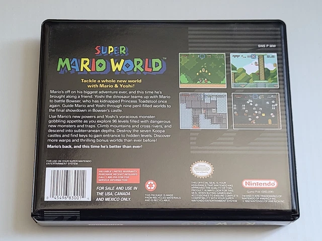 SUPER MARIO WORLD CASE ONLY Super Nintendo SNES Box BEST Quality ...