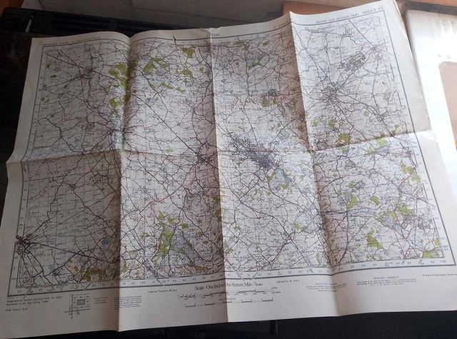 ORIGINAL WW2 WAR Office Army Map of Luton, England, 1942 - Ordnance ...