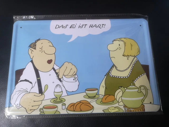 BLECHSCHILD 20X30, LORIOT, Das Ei ist hart, Zeichentrick-Figur, Bild ...