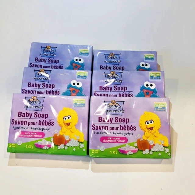VINTAGE SESAME STREET Beginnings Baby Bar Soap Cookie Monster Big Bird ...