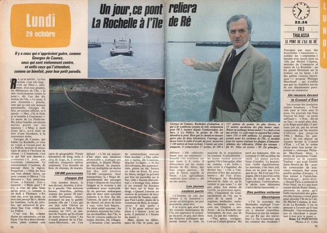 COUPURE DE PRESSE Clipping 1984 Le Futur Pont de l Ile de Ré (2 pages) EUR 5,00 - PicClick FR