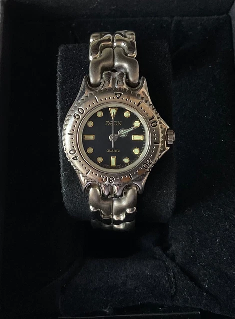 VINTAGE LADIES ZEON Black Dial Quartz Analogue watch - Working £9.99 ...