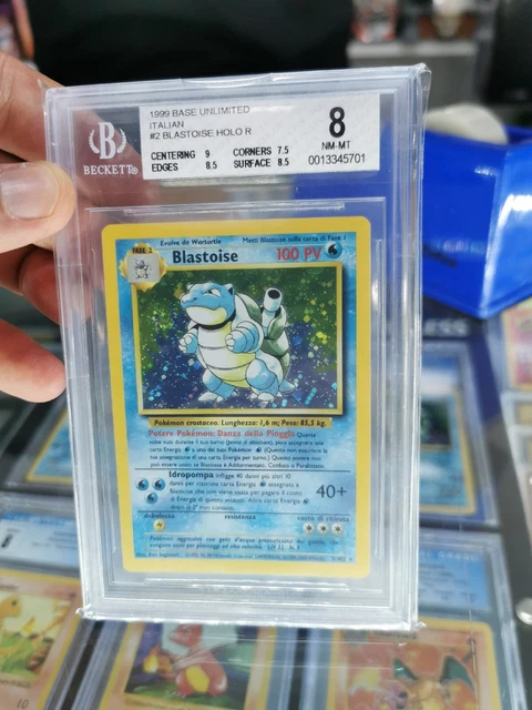 POKEMON CARD BLASTOISE Base Set 2/102 Unlimited Rare Holo ITA 1999 BGS ...