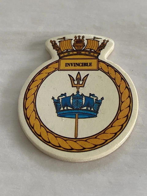 INVINCIBLE 2D-TYPE STICKER, Ship, Crown, Rope, Trident, Sails, Navy HMS ...