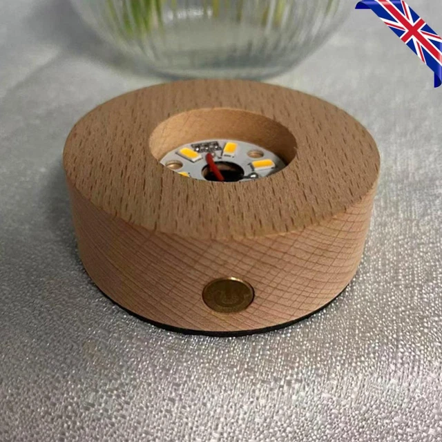 WOODEN LED LIGHT Display Base Round LED Display Stand Resin Lamp ...
