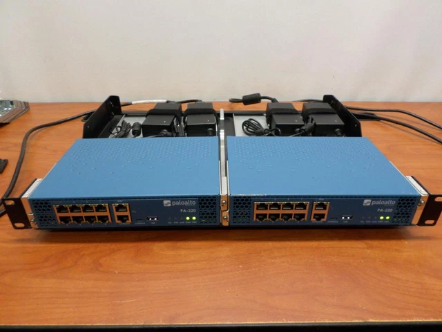 PALO ALTO PA-220 Next-Gen 8-Port Firewall w Rackmount (Lot of 2 on 1 ...